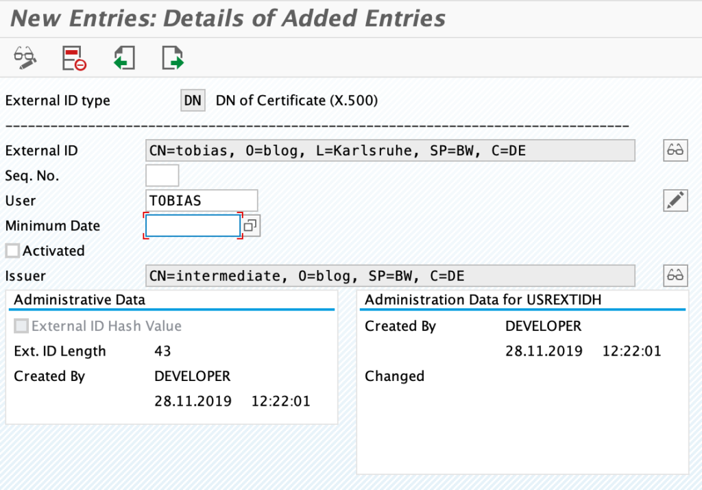 X509 based logon - 4.1 - Enable users for logon on NW ABAP – Mapping ...